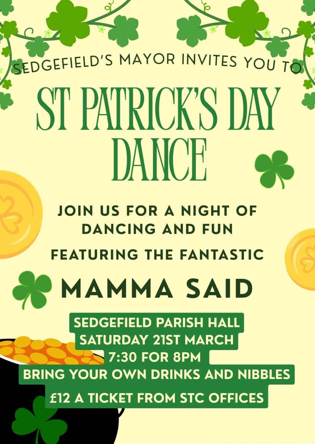 Mayor's St Patrick's Day Dance - Sedgefield Town Council